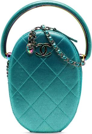 Chanel Sac rond Pre-owned &agrave; poign&eacute;e sup&eacute;rieure - Femme - Pre-owned - Bleu - Taille: ONE Size
