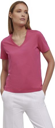 Falke Damen T-Shirt Basic V-Neck W S/s Sh Baumwolle weich Kurzarm bequem sehr leicht 1 St&uuml;ck, Lila Fuchsia 8856, M