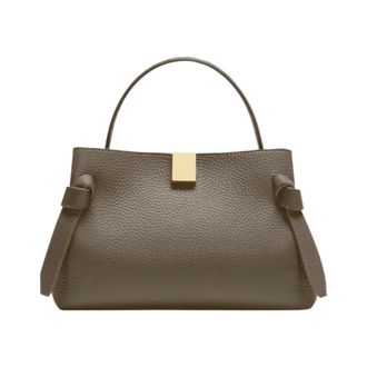 Yuzefi Mini Gyoza Pebble Grain Leder - - Bags - Damen - Grau - ONE SIZE