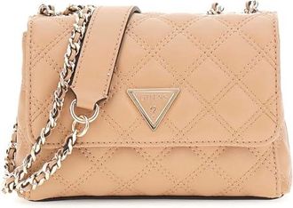 Guess sac à épaule bandoulière Giully II Mini Compound Convertible Flap Bag Beige marron clair