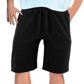 Generic Short longueur genou pour homme, short avec poches, cordon de serrage, taille &eacute;lastique, respirant, l&eacute;ger, respirant, sport, gym, entra&icirc;nement, couleu
