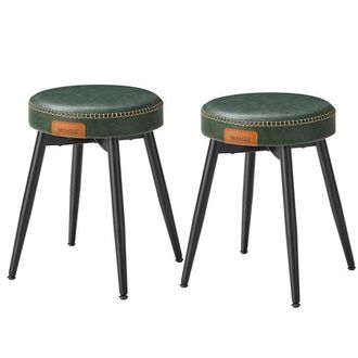 Vasagle EKHO Kollektion - Esszimmerst&uuml;hle, 2er Set, K&uuml;chenst&uuml;hle, Kunstleder, Mid-Century-Modern-Stil, 48,2 cm hoch, f&uuml;r K&uuml;che, Esszimmer, einfacher Aufbau, w