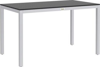 OUTSUNNY Table de jardin rectangulaire 4-6 personnes dim.120 x 70 x 72 cm aluminium plateau &agrave; lattes effet bois noir
