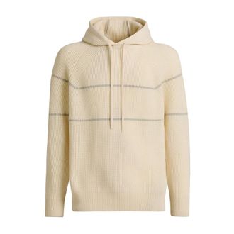 Kiton Kaschmir Gerippter Kapuzenpullover - - Knitwear - Herren - Beige - L