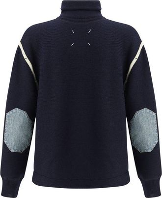 Maison Margiela Half-Zip Wool Sweater - Navy