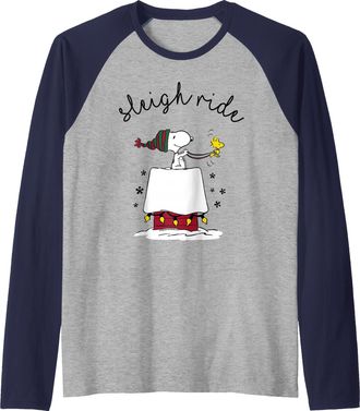 Peanuts Snoopy Schlittenfahrt Weihnachten Raglan
