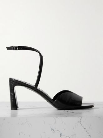 Jimmy Choo London Sandales En Cuir Textur&eacute; Karli 75 - Noir