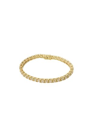 Bespoke 18ct yellow gold & white diamond line bracelet 10.8ct TWD