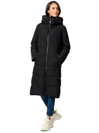 Marikoo B989 Veste dhiver matelass&eacute;e &agrave; capuche chaude pour femme, Noir, S