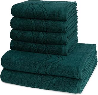 ROSS 6 teiliges Frottier-Set - Cashmere Feeling (4 X Handtuch 2 X Duschtuch im Set) - 520 g/m2 - Baumwolle - Walkfrottee - saugstark - weich und flauschig 