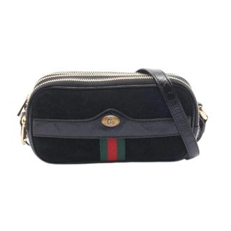 Gucci Pre-owned Double G Wildleder Lackleder Schultertasche - - Pre-owned - Damen - Schwarzk - ONE SIZE