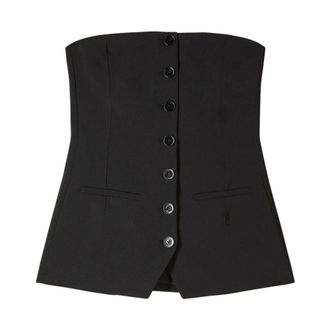 Patrizia Pepe Femme, Tops, Noir, Taille: 44 FR Crepe Vest