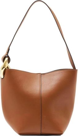 J.W.Anderson Femme, Sacs, Brun, Taille: ONE Size Sac Seau en Cuir Marron avec D&eacute;tails Dor&eacute;s
