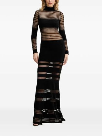 Retrof&ecirc;te Johanne striped maxi dress - Schwarz