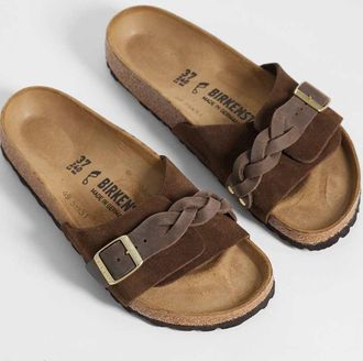 Birkenstock Oita - Geflochtene Sandalen aus Wildleder in Carafe-Braun