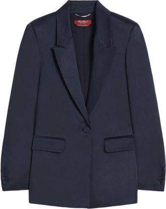 Max Mara Femme, Vestes, Bleu, Taille: 38 FR Veste crois&eacute;e effet soie