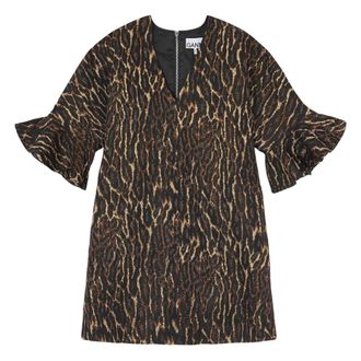 Ganni Stretch Baumwoll-A-Linien-Kleid - - Dresses - Damen - Mehrfarbig - S