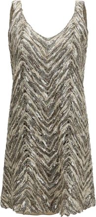 Brunello Cucinelli Robe Courte &agrave; Sequins - Femme - Robes - Multicolore - Taille: 34 FR