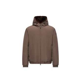 Moncler Moncler Zambood Hooded Short Down Jacket, Men, Brown, Size: 0