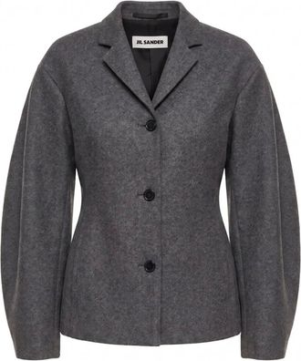 Jil Sander Veste en Laine M&eacute;lang&eacute;e - Femme - Vestes - Gris - Taille: 42 FR