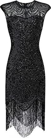 Generic Robe Gatsby Femme Annee 20 2024 Flapper Robe Glamour Robe Vintage 20s Robe &Agrave; Frange Bretelles Robe Paillette Frange Robe Longue Gatsby Femme Annee 20 