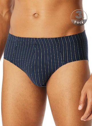 Schiesser Herren Slips blau Baumwolle & Mix Gestreift,unifarben