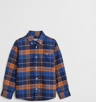GANT Kinder Shield Oxford-Hemd mit Karomuster (110/116) ORANGE BRONZE