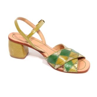 Maliparmi Patchwork Sandale mit 6 cm Absatz - - Shoes - Damen - Gr&uuml;n - 37 EU