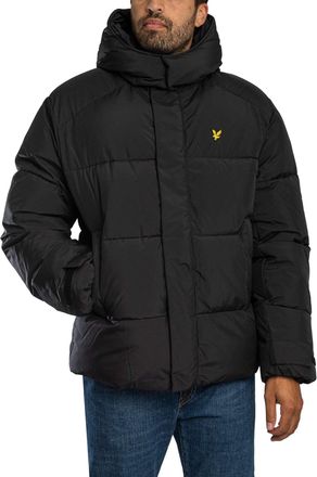 Lyle & Scott Kapuzenpufferjacke, Schwarz
