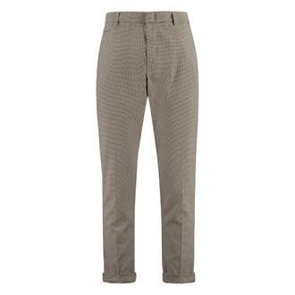 Dondup Prince-of-Wales karierte Hose mit hochgekrempelten B&uuml;ndchen - - Trousers - Herren - Beige - W33