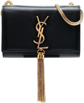 Saint Laurent Hobo Bags - Small Leather Monogram Kate Tassel Crossbody - Gr. unisize - in Schwarz - f&uuml;r Damen