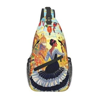 Generic Sac &agrave; dos &agrave; bandouli&egrave;re pour homme - Motif danseuse de flamenco espagnole