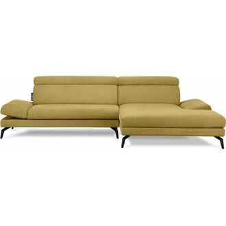 Konsimo Renar Ecksofa Modern, 4 Sitzer, bewegliche Kopfst&uuml;tze, Gelb - Konsimo