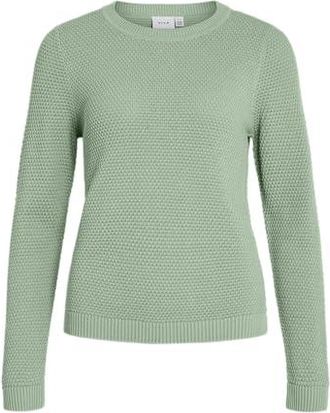 Vila Vidalo Haut tricot&eacute; &agrave; col Rond L/S Noos, Vert fum&eacute;, L