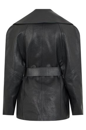 Gucci Knotted Belt Leather Jacket - Black