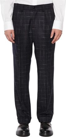 Daniele Alessandrini Homme, Pantalons, Noir, Taille: XS Plaid Tailored Pantalons
