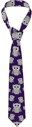 Generic Cravate Chouettes Grises Sur Fond Violet Classique Cravates &Eacute;l&eacute;gant Cravate DAffaires Pour Mariage F&ecirc;te L&Eacute;cole