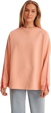 NA-KD Damen piping Sweatshirt, Coral Pink/Spicy Red, S EU