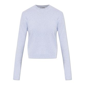 Jil Sander Wollpullover mit Rundhalsausschnitt - - Knitwear - Damen - Blau - XL