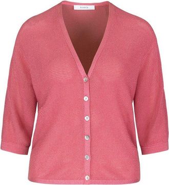 bianca Strickjacke VALENTE - Cardigan mit Lochstrick, V-Ausschnitt und 3/4-Fledermaus&auml;rme