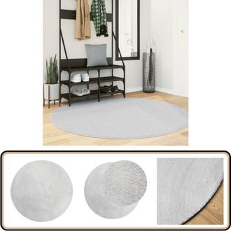 vidaXL Vidaxl - Tapis huarte à poils courts doux et lavable gris ø 160 cm - Tapissalon - Tapis Chambre - Tapis Décoratif - Tapis Pelouche - Tapis