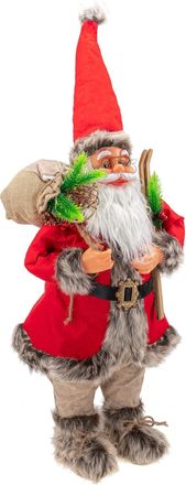 Bonetti LED Weihnachtsmann Figur mit warm-weißen Lichtern beleuchtet, Höhe der Dekofigur ca. 60 cm
