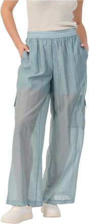 Kocca Femme, Pantalons, Bleu, Taille: 38 FR Pantalon ample et transparent chic longueur cheville