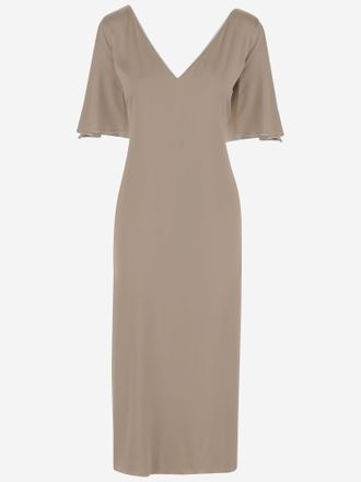 Stephan Janson Womens Dress Twenty Silk Satin Beige