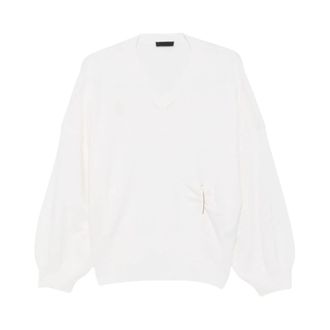 Liu Jo V-Ausschnitt Strickware - - Knitwear - Damen - Wei&szlig; - S