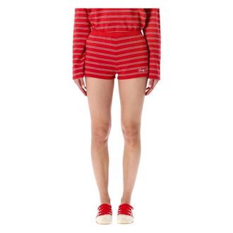 Sporty & Rich Short Stripe - - Shorts - Damen - Rot - S