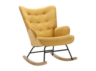 Vente-Unique Schaukelsessel - melierter Stoff - Senfgelb - ELMINA II