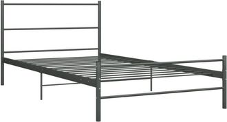vidaXL Bettgestell Grau Metall 90&times;200 cm Vidaxl