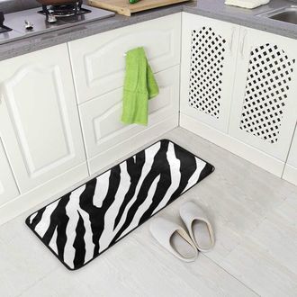Mnsruu Teppich mit Zebramuster, f&uuml;r K&uuml;che, Wohnzimmer, Schlafzimmer, 99,1 x 50,8 cm