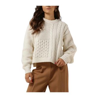 Envii Wei&szlig;e Zopfmuster Strickpullover - - Knitwear - Damen - Wei&szlig; - L